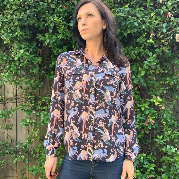 LOFT | Tops | Beautiful Loft Bird Blouse | Poshmark